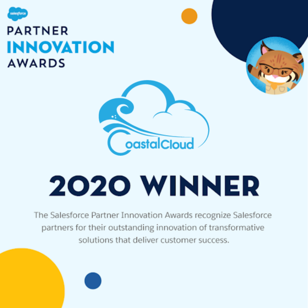 Coastal Cloud Awarded Salesforce's 2020 Partner Innovation Award in Customer Success - Coastal